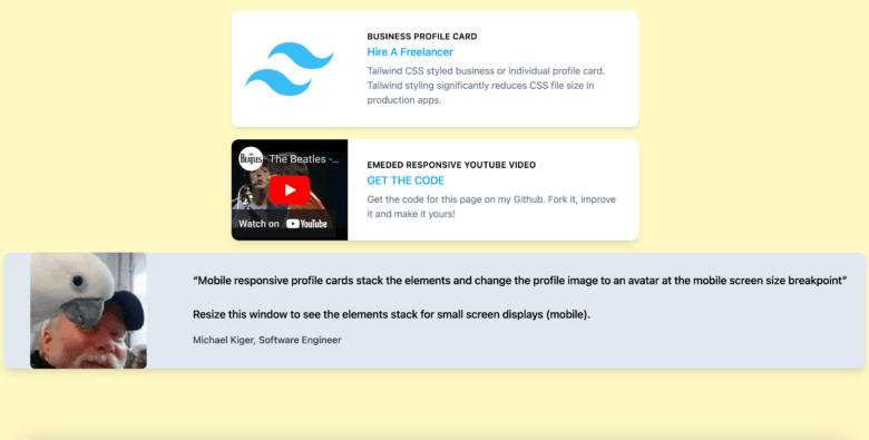 Mobile Responsive Profile Cards – USA Web Developer